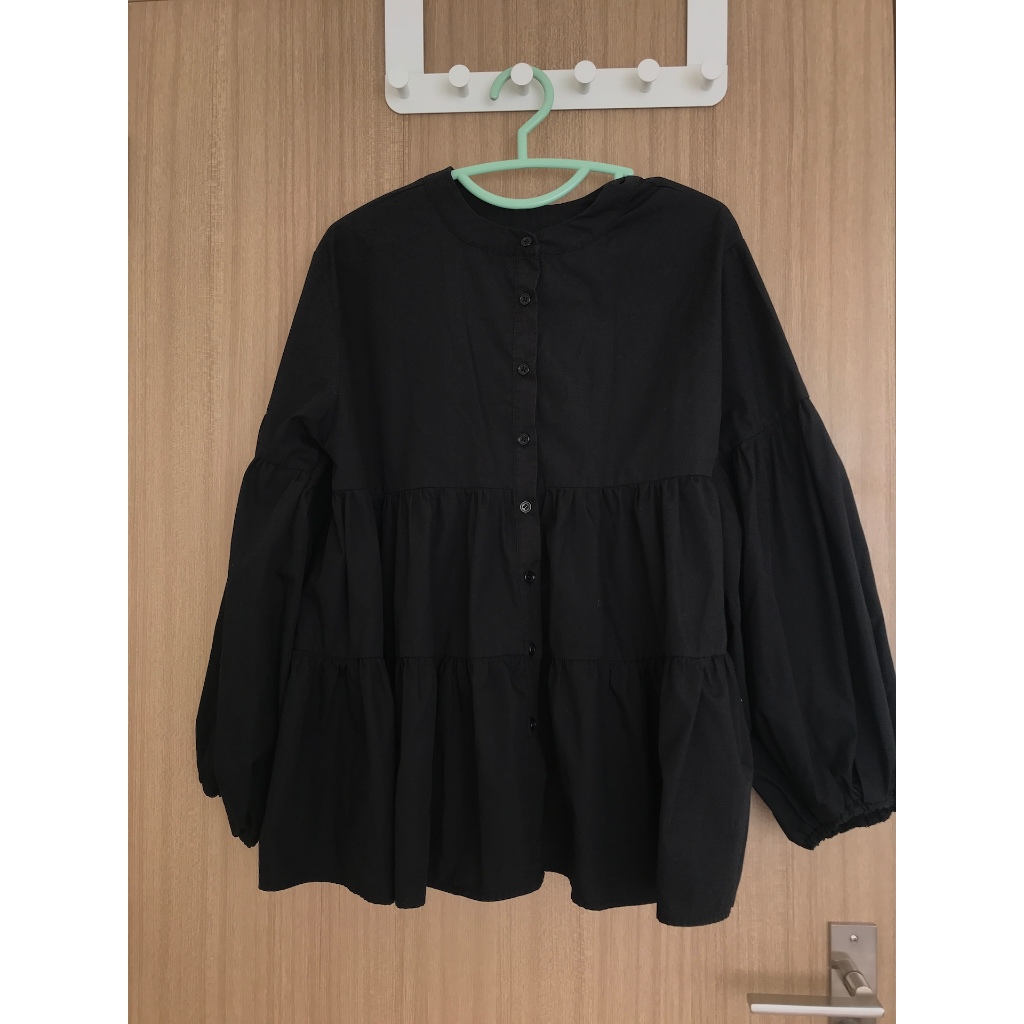 Black Front Slit Round Neck T-Shirt | Shopee Philippines