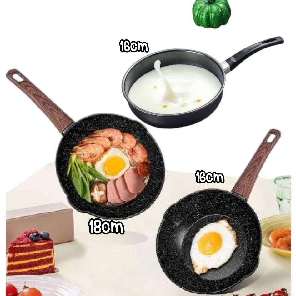 Round Pan High Rim Non-Stick Coating Steel With Plastic Handle ...