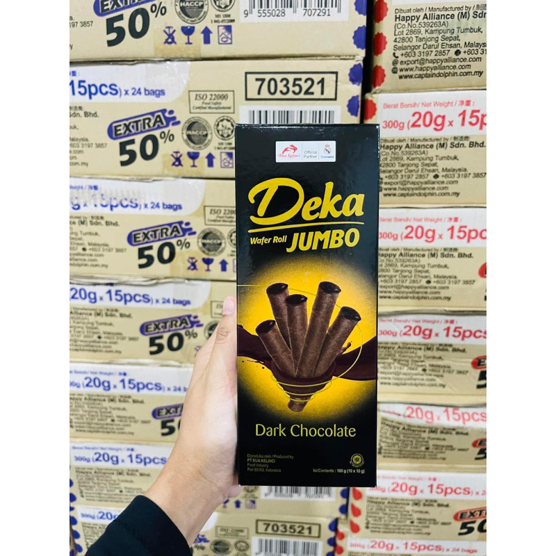Wafer Stick Filled With Dark Chocolate (Deka Jumbo) 1 Box Contains 10 ...