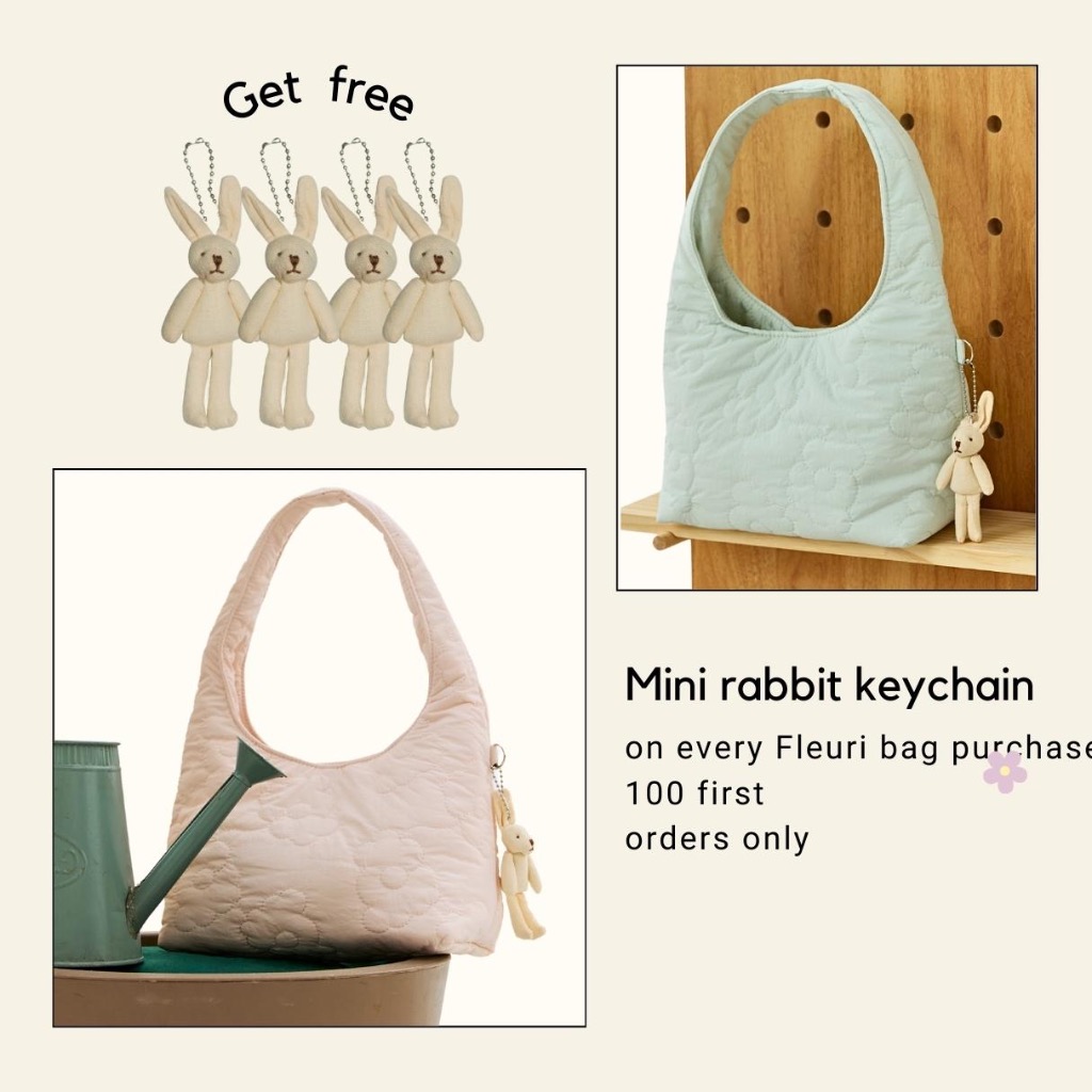 Freebies Available Mini rabbit With Purchase Of Fleuri bag | Shopee ...