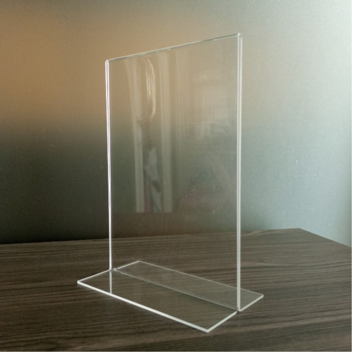Acrylic Table Sign Board A5 Vertical 15x21.5 cm Clear 2-Sided T-Shape ...