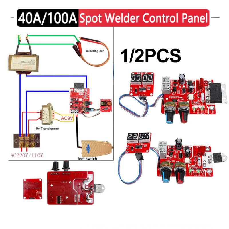 Spot Welders Control Board 40a/100A Digital Display Welding Current ...