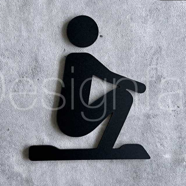 Squatting Toilet Sign Acrylic Beautiful Symbol Modern Style Loft ...