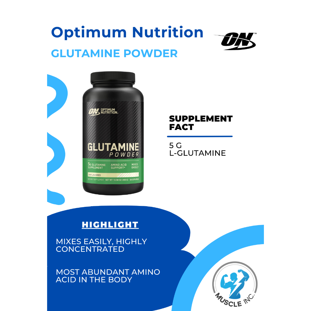 Optimum Nutrition- Glutamine Powder Size 300g!! | Shopee Philippines