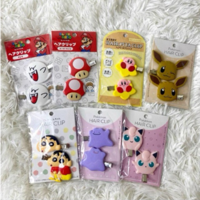 Hair Clips Imported From Japan 1-pokémon/super mario/tom & jerry/kirby ...