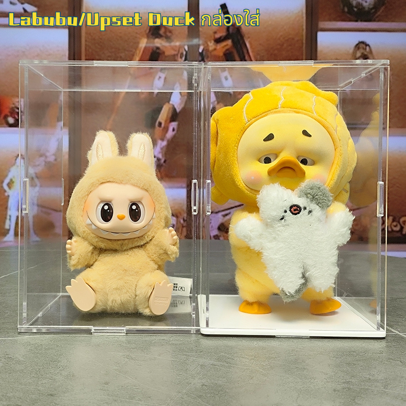 Labubu upset duck Box Acrylic popmart White Base Self-Assembly And ...