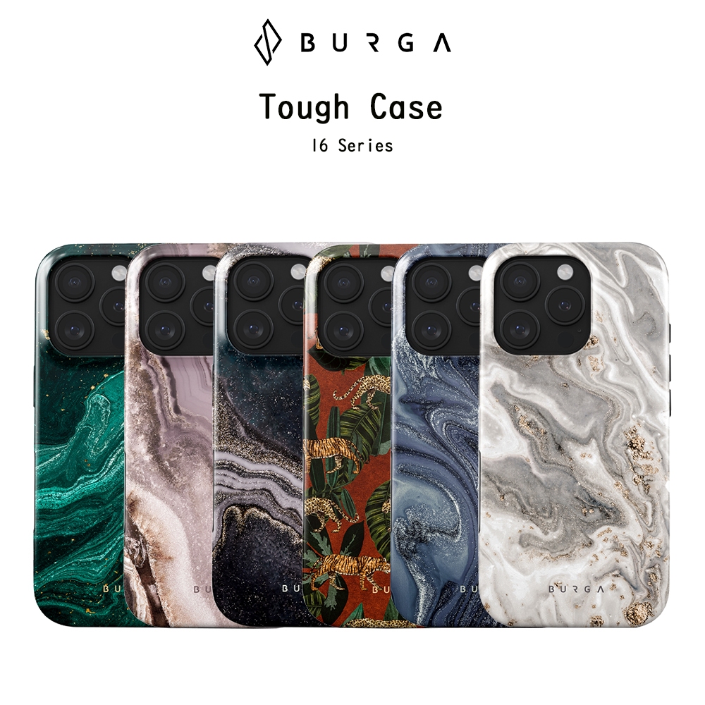 Burga Tough Marble Collection Premium Silicone Case For iPhone16/16Plus ...