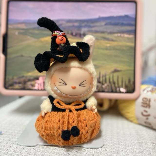 Labubu v1 v2 Set Knitted Pumpkin Dress Witch Hat Can Be Put On Other ...