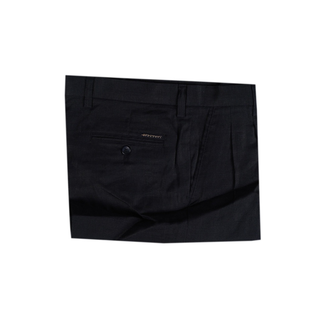 Hazard Work Pants With Pleated Linen Silk (Linen) In Black | Shopee ...