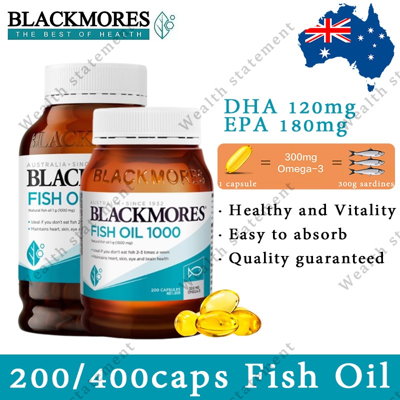 Blackmores Original flavor fish oil 1000mg Omega3 200/400 Caps From ...