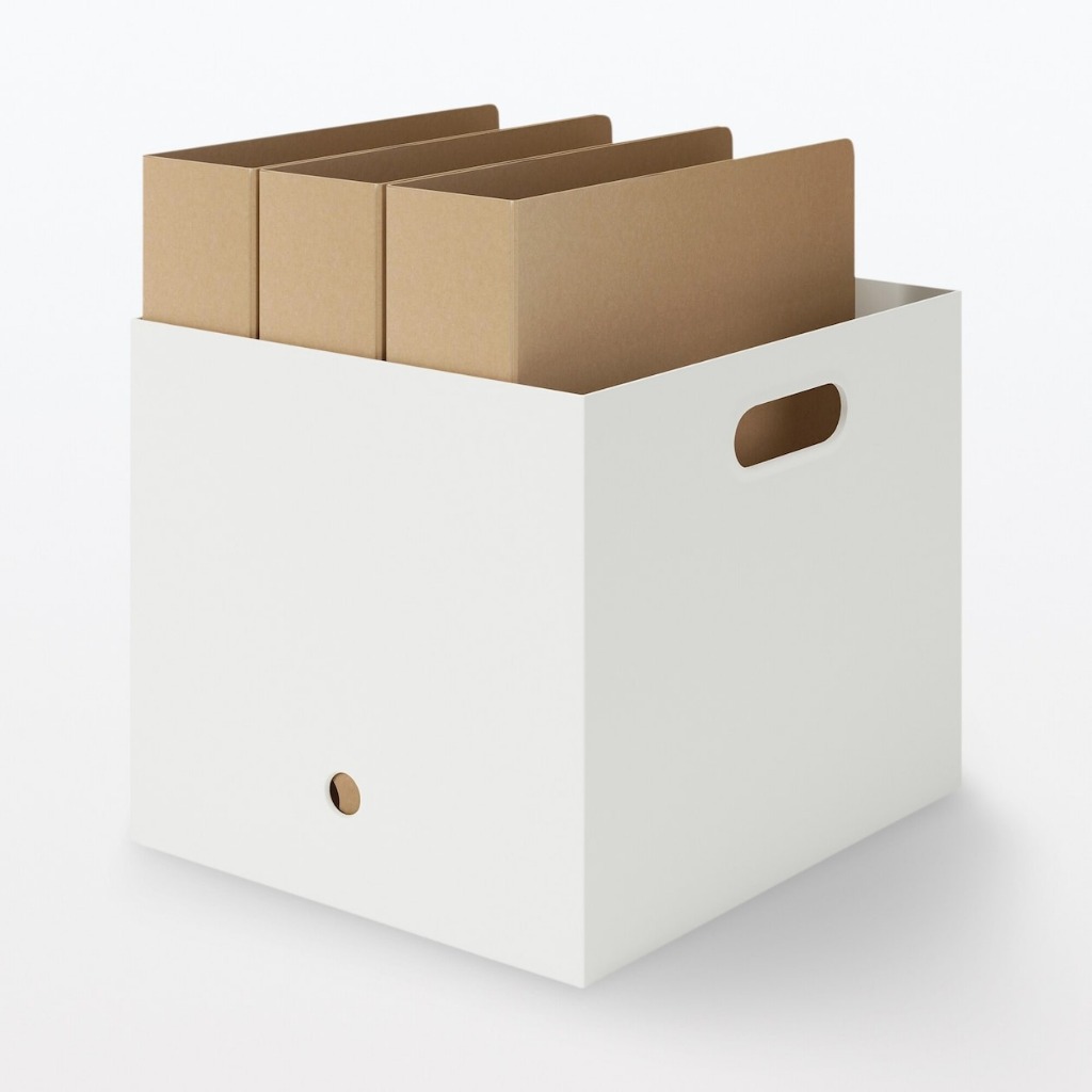 MUJI Mu Ji Plastic File Box Standard Size A4 (White Grey) | Shopee ...
