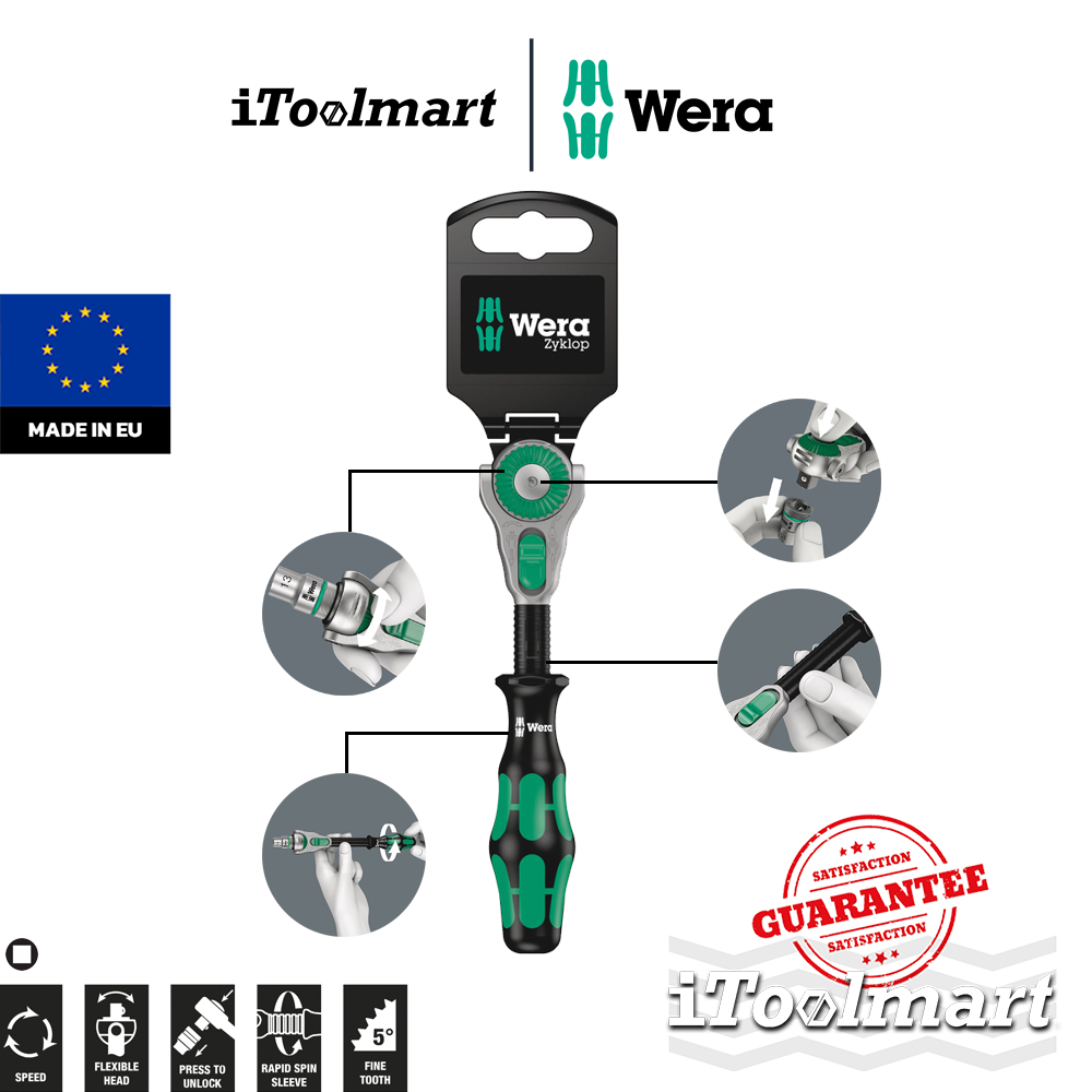 WERA Free Handle 8000 A 1/4 Zyklop Speed ratchet SB 05073260001 ...