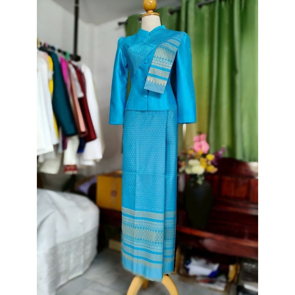 Thai Chitralada Dress Blue Queen | Shopee Philippines