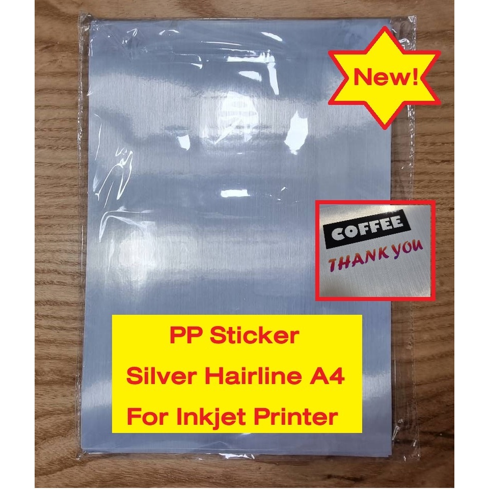 Ink Jet PP Silver Hairline Sticker (Water Resistant) A4 Contains 30 ...
