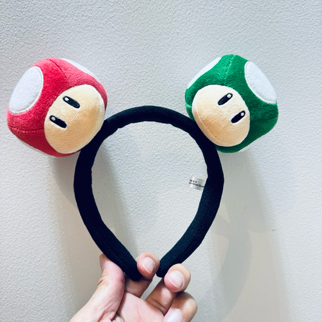 Headband Super Mario Mushroom Rare Complete Condition USJ Red/Green ...