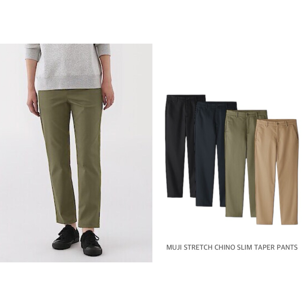 MUJI Mu Ji Long PANTS STRETCH SLIM TAPER (C013) | Shopee Philippines