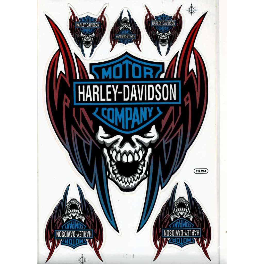 Harley Davidson die-cut stickers (17.5 x 26.5 cm.) | Shopee Philippines