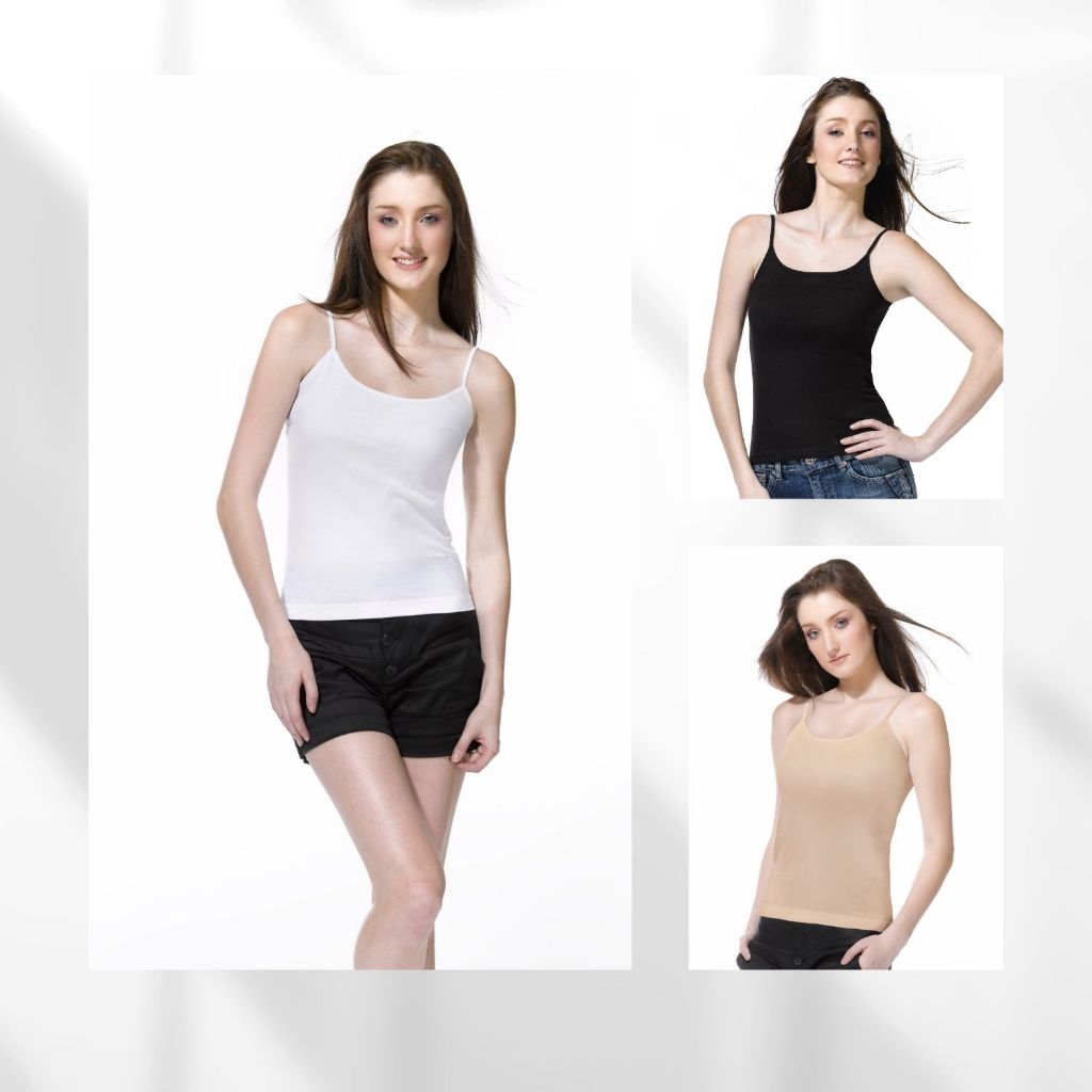 S_CHERILON Pure Skin Cherilon T-Shirt Spaghetti Strap Top 1 Cotton Soft ...