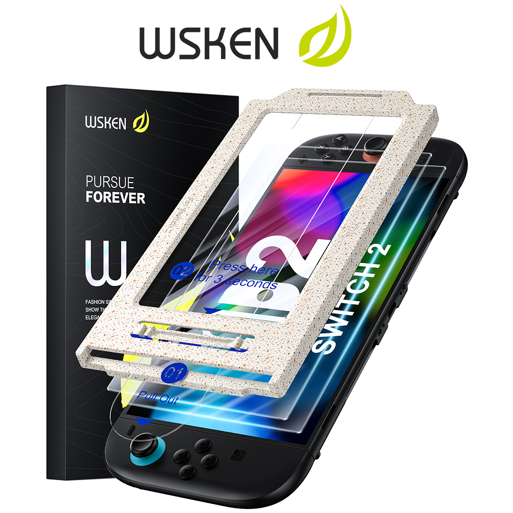 WSKEN Nintendo Switch 2 Screen Protector Shatterproof Film Soap Bubble ...