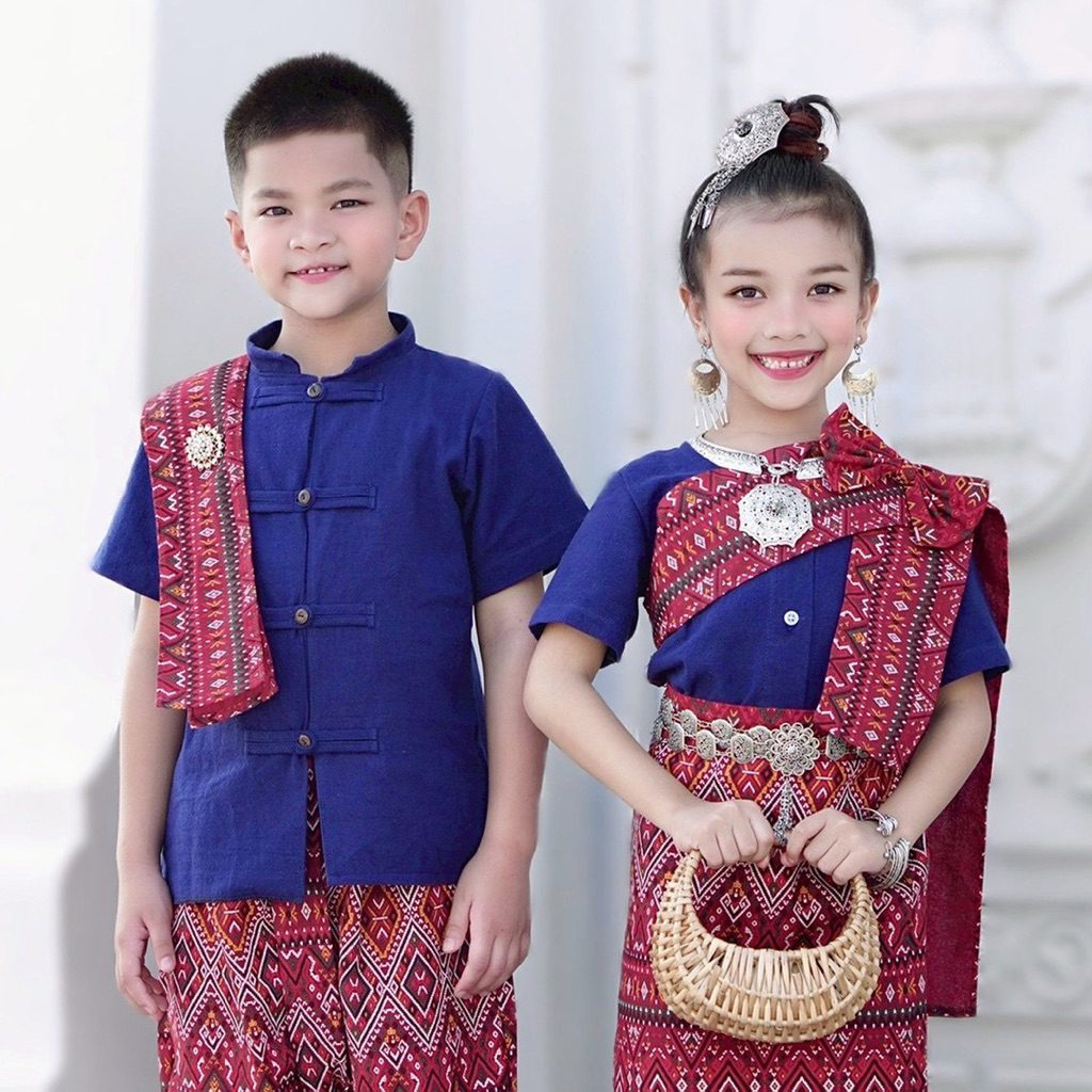 ND Thai Dress Asean Isan Lanna Navy Blue | Shopee Philippines