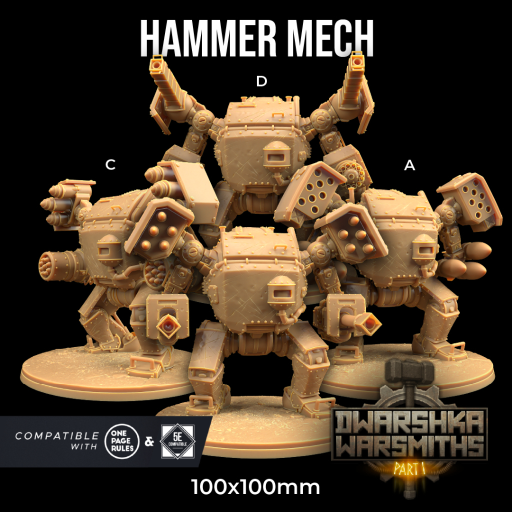 [Dwarshka Warsmiths I]-Hammer Mech-Model For DnD miniature [Made to ...
