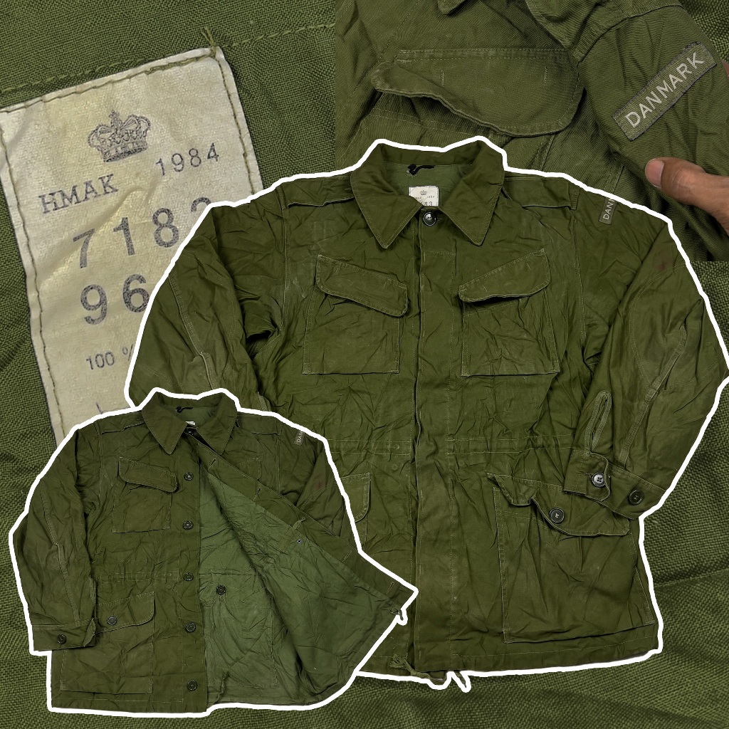 Hiking JACKET Vintage 80s DANISH MILITARY M57 HBT *MADE IN DENMARK 1 ...