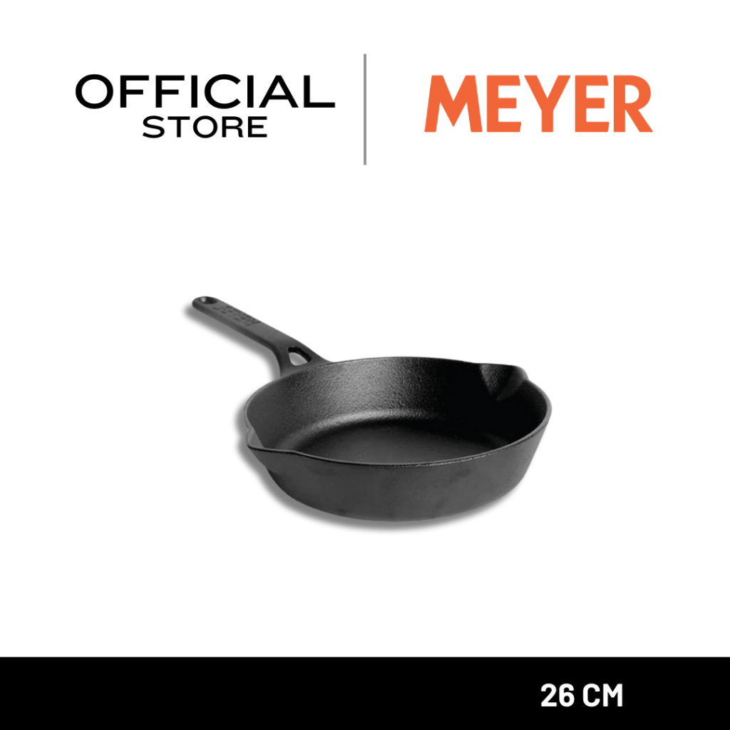 MEYER CAST IRON PAN OPEN FRY 26 CM (48122-C) | Shopee Philippines