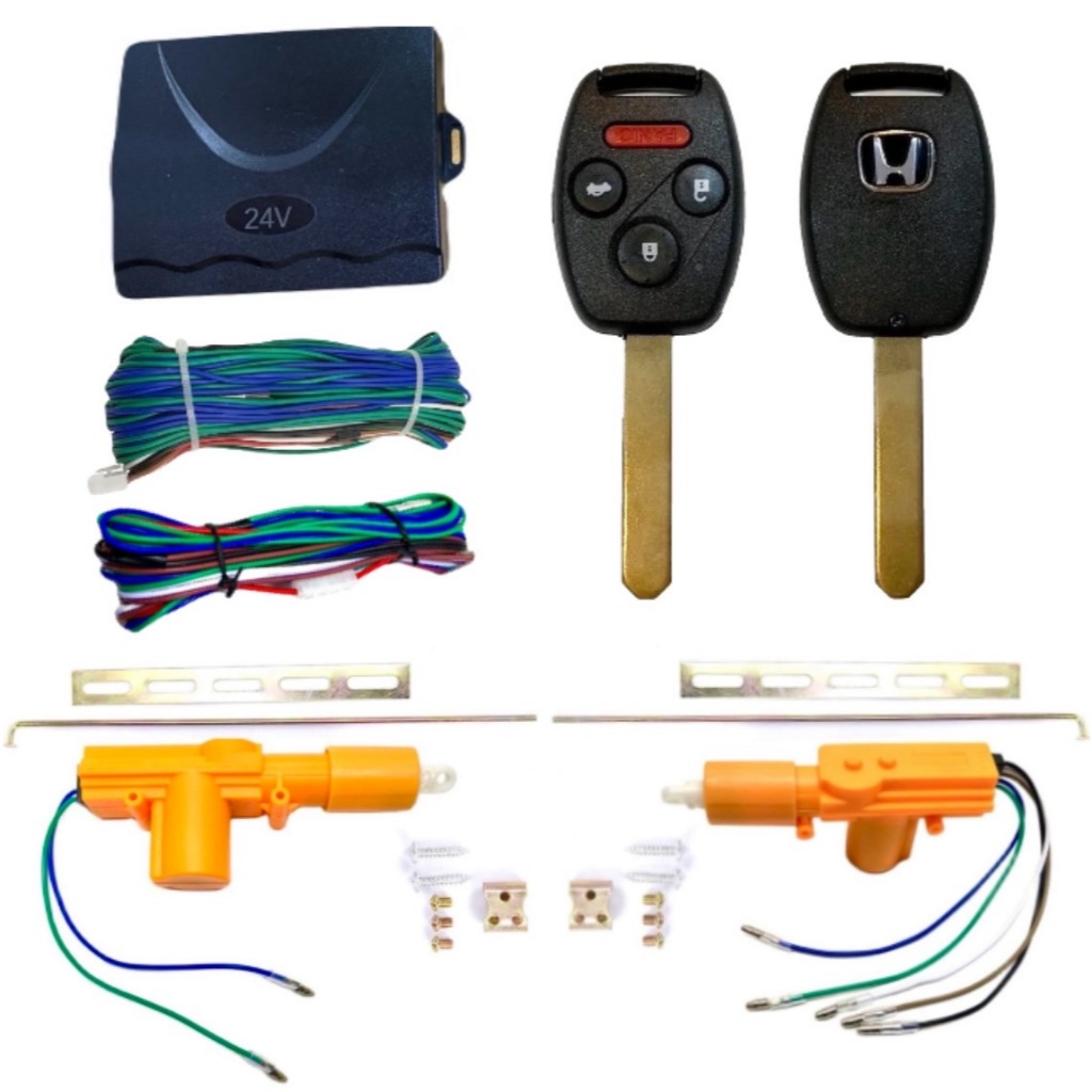 ez_auto Car Central Lock Set With 2 Remote Keys 24V For 2-Door Cars ...