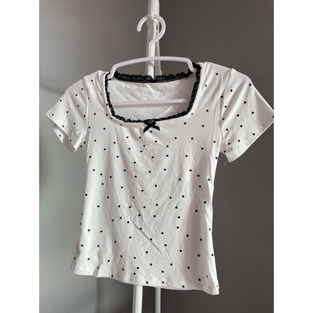New T-Shirt Dot Pattern Shirt PROMTHONG Brand | Shopee Philippines