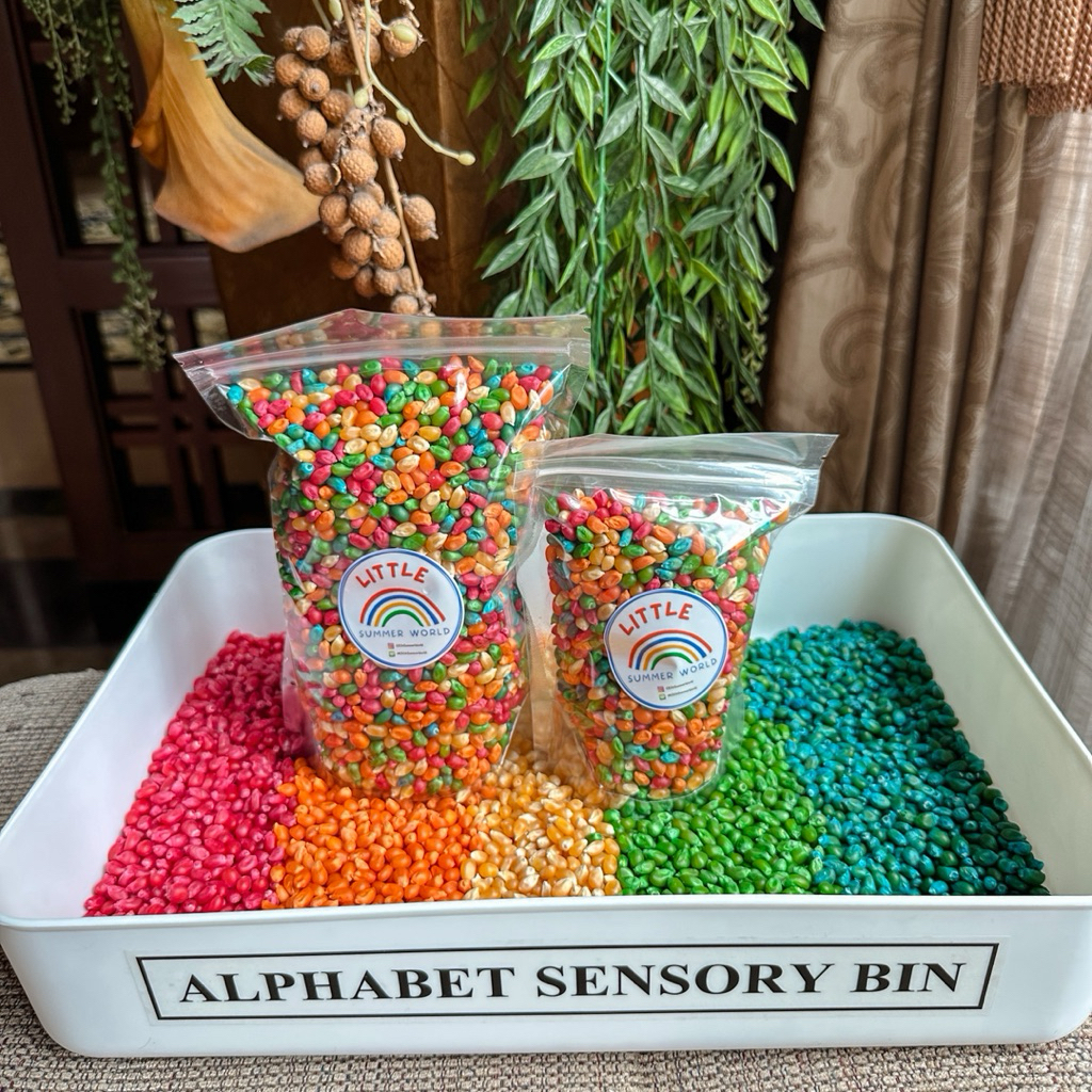 Rainbow Sensory Play Stained Corn Kernels | Shopee Philippines