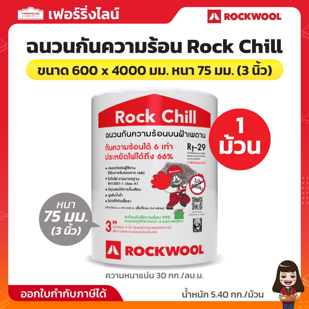 ROCKWOOL Heat Insulation Ring Rock Chill Size 600 x 4000 Mm. 75mm ...