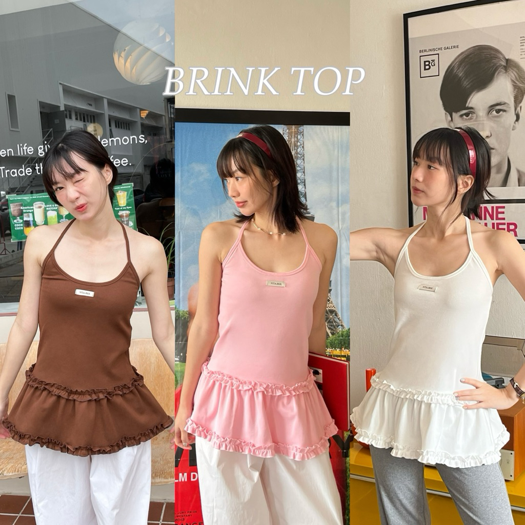 BRINK TOP-Camisole With Neck Tie Detail. Long Drain Tip (nita.bkk ...