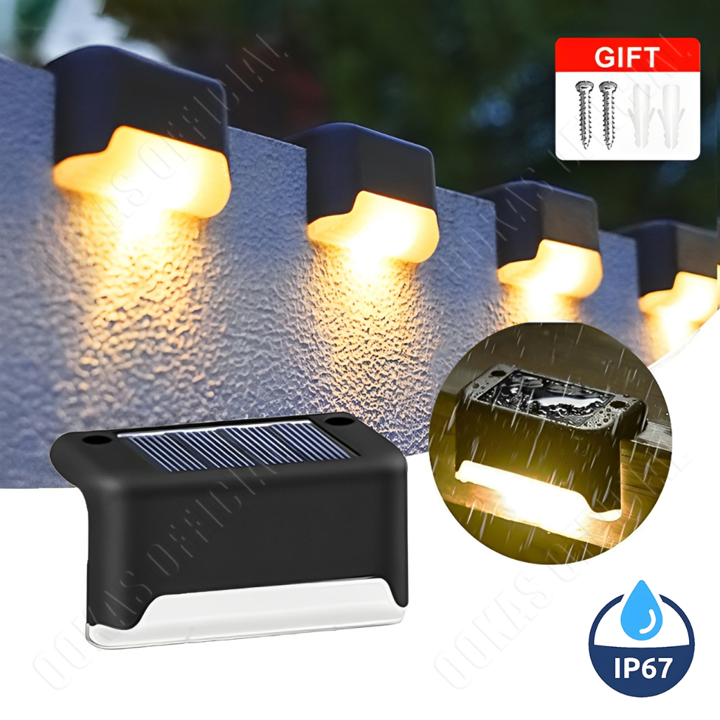 OOKAS Solar Light LED Fence Stairs Mount In Front Of House Wall Mounted ...