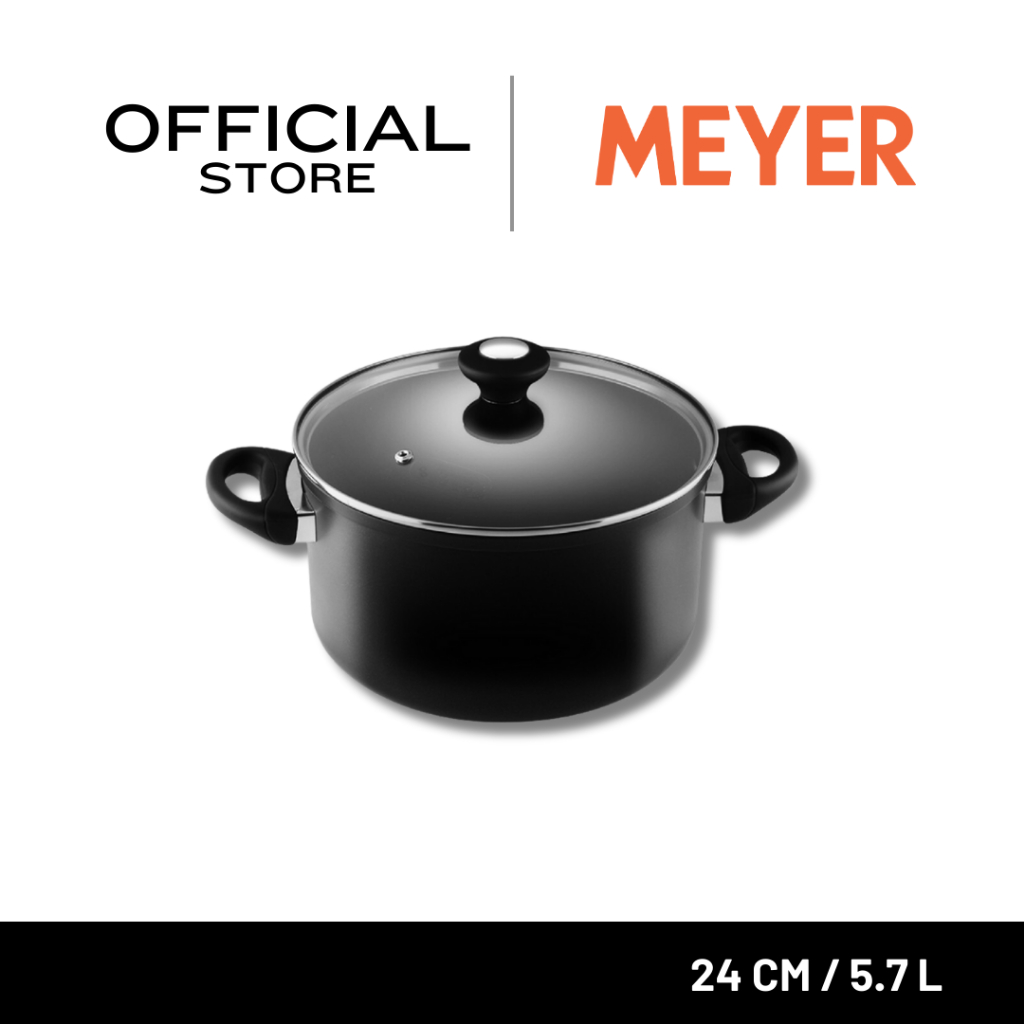 MEYER COOK 'N LOOK INDUCTION Aluminum Pot Smooth Coating 2 Handles ...