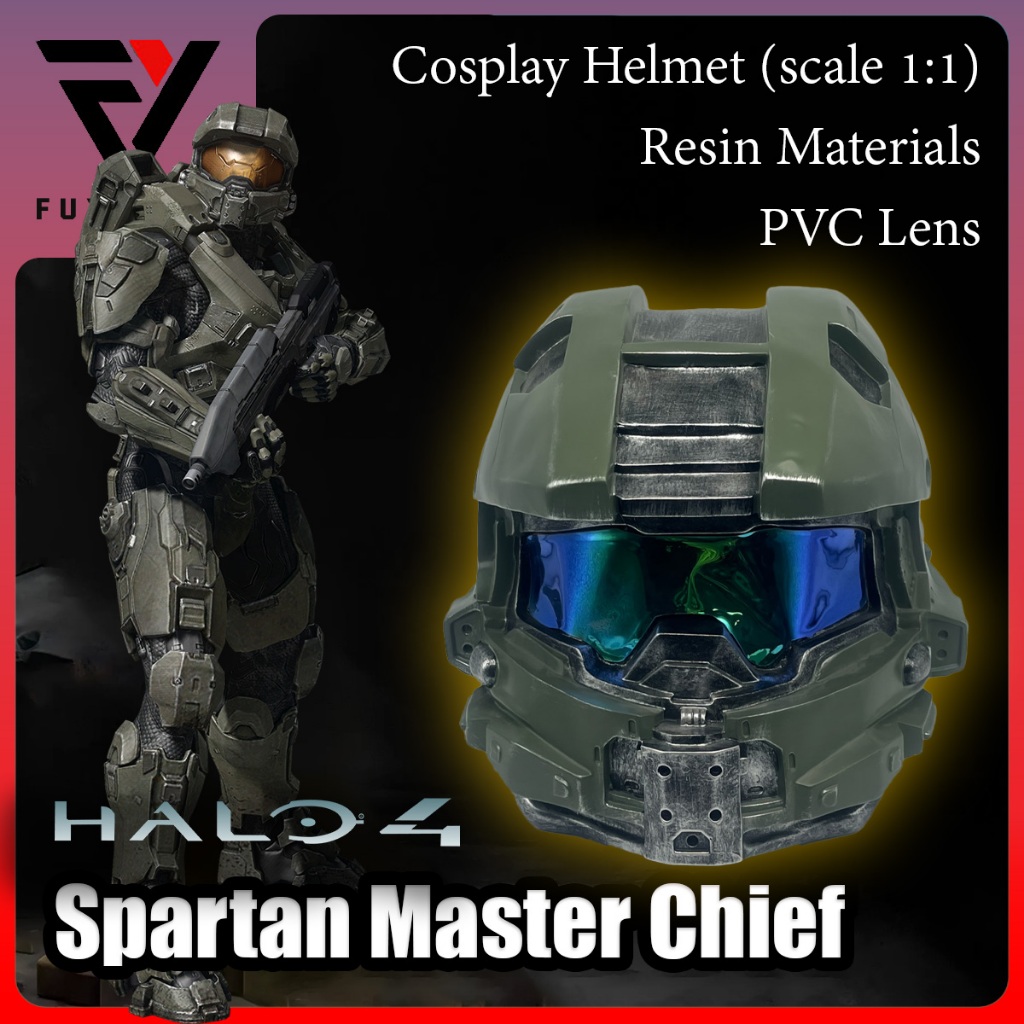 Replica | Spartan Master Chief Cosplay Halo 4 Games Props Mask Helmet ...