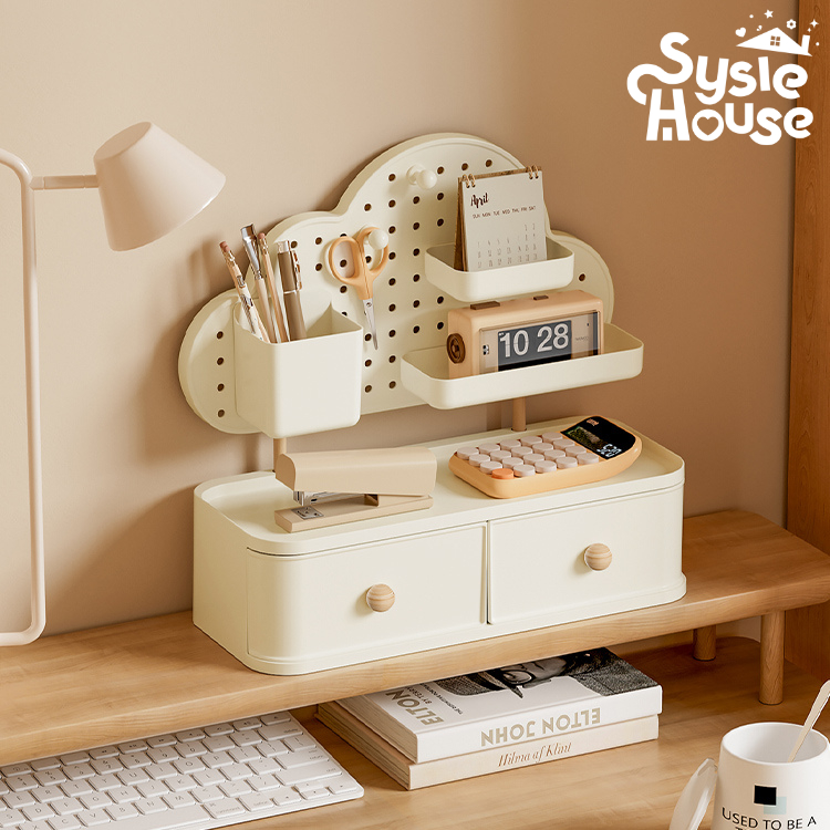 Sysie House 1/2 Shelves Desktop Storage There Is A Drawer Compartment ...