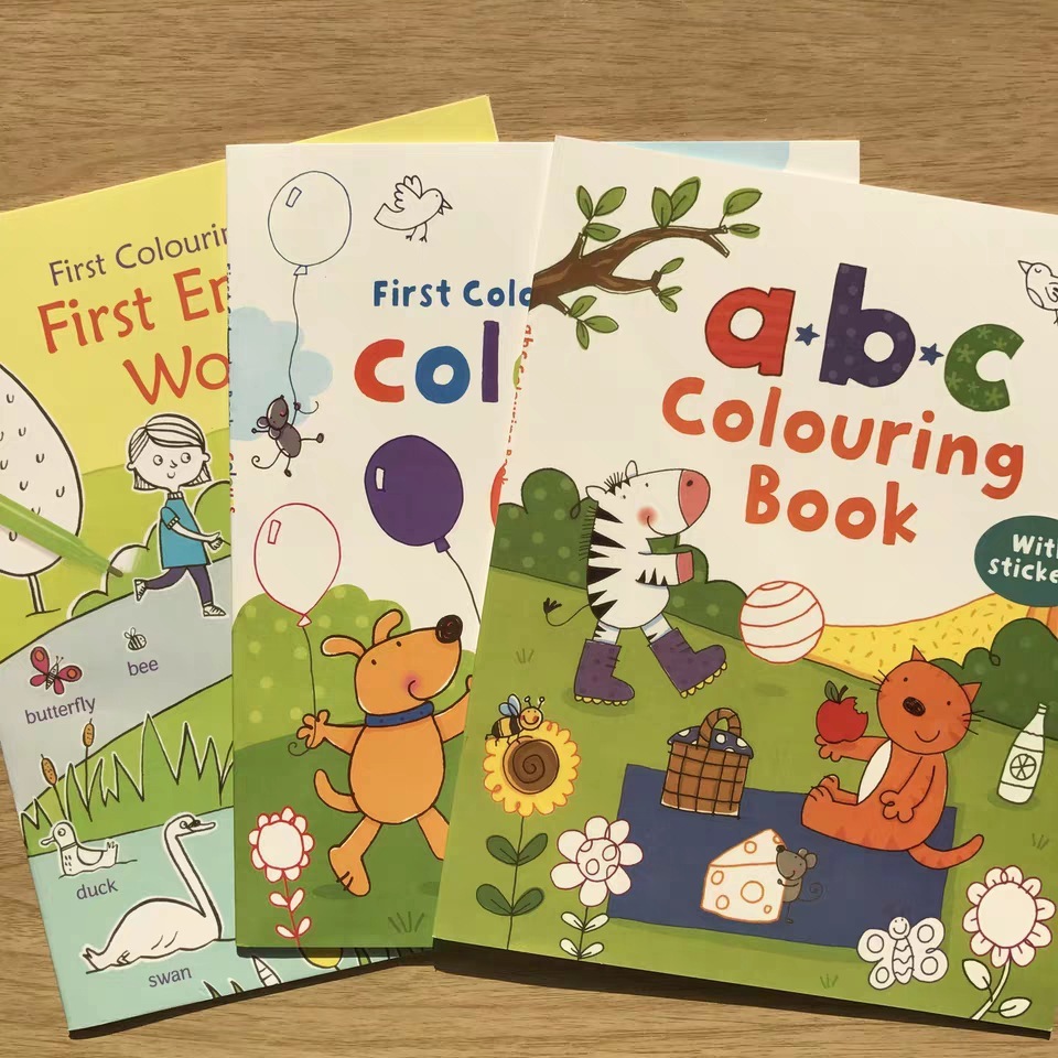 Usborne Colouring Book Coloring English Sticker For Kids | Shopee ...