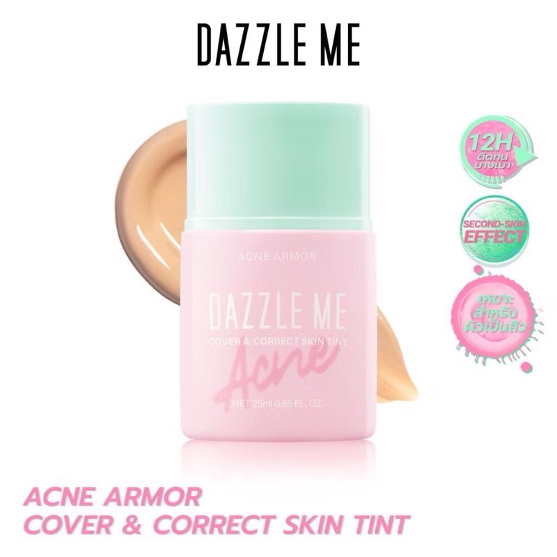 DAZZLE ME Acne Armor Cover & Correct Skin Tint A Lightweight Foundation Natural Beauty Oil ...