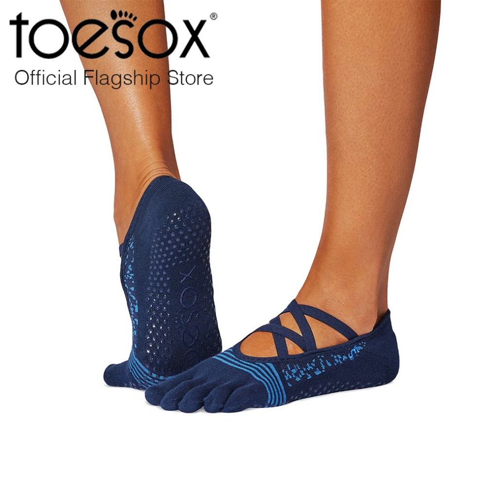 (New Spring 2025) ToeSox Grip Full Toe Elle Tec Flex Non-Slip Socks ...