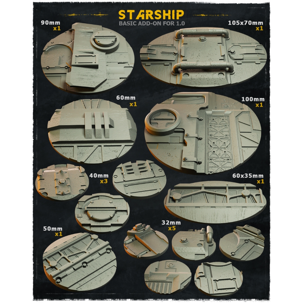 Starship Bases [2.0] Ship To In 1-3 Days. Wargame base Warhammer Bolt ...