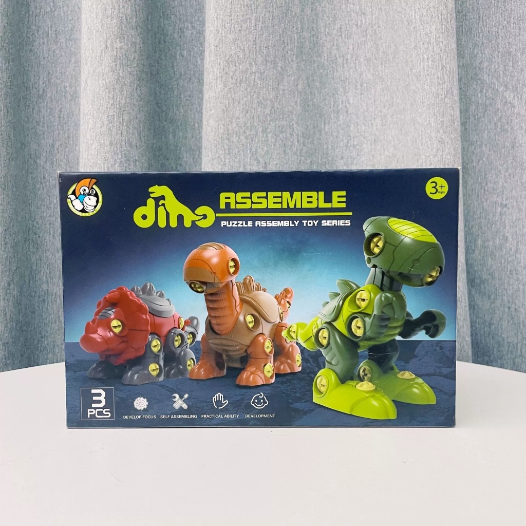 Dinosaur Toys for Kids DIY Assembled Tyrannosaurus Rex Triceratops ...