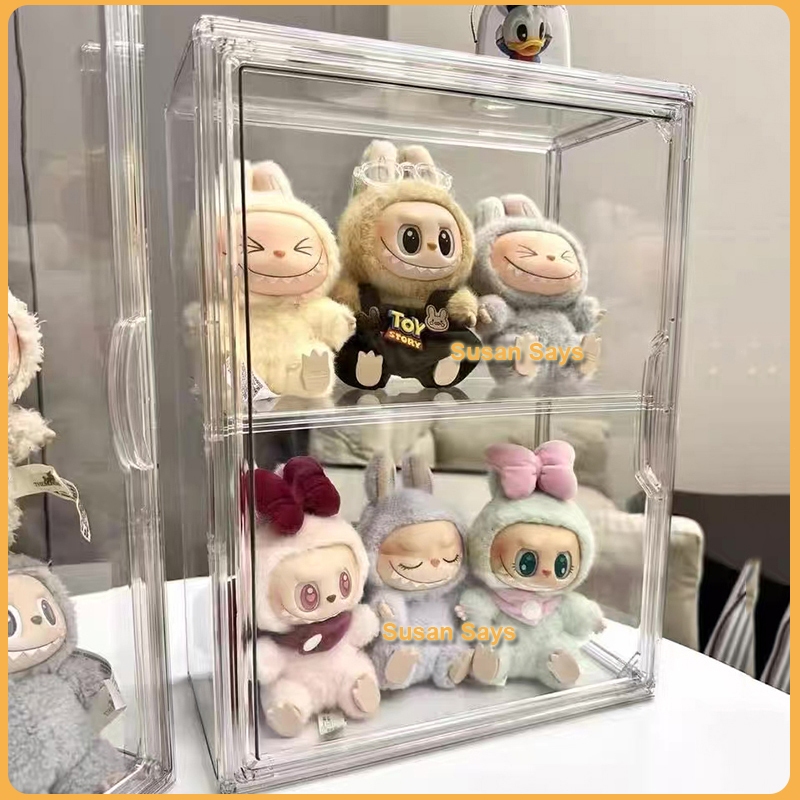 Wall-Mounted Model Storage Box 2-Layer Toy Display Doll Cabinet ...