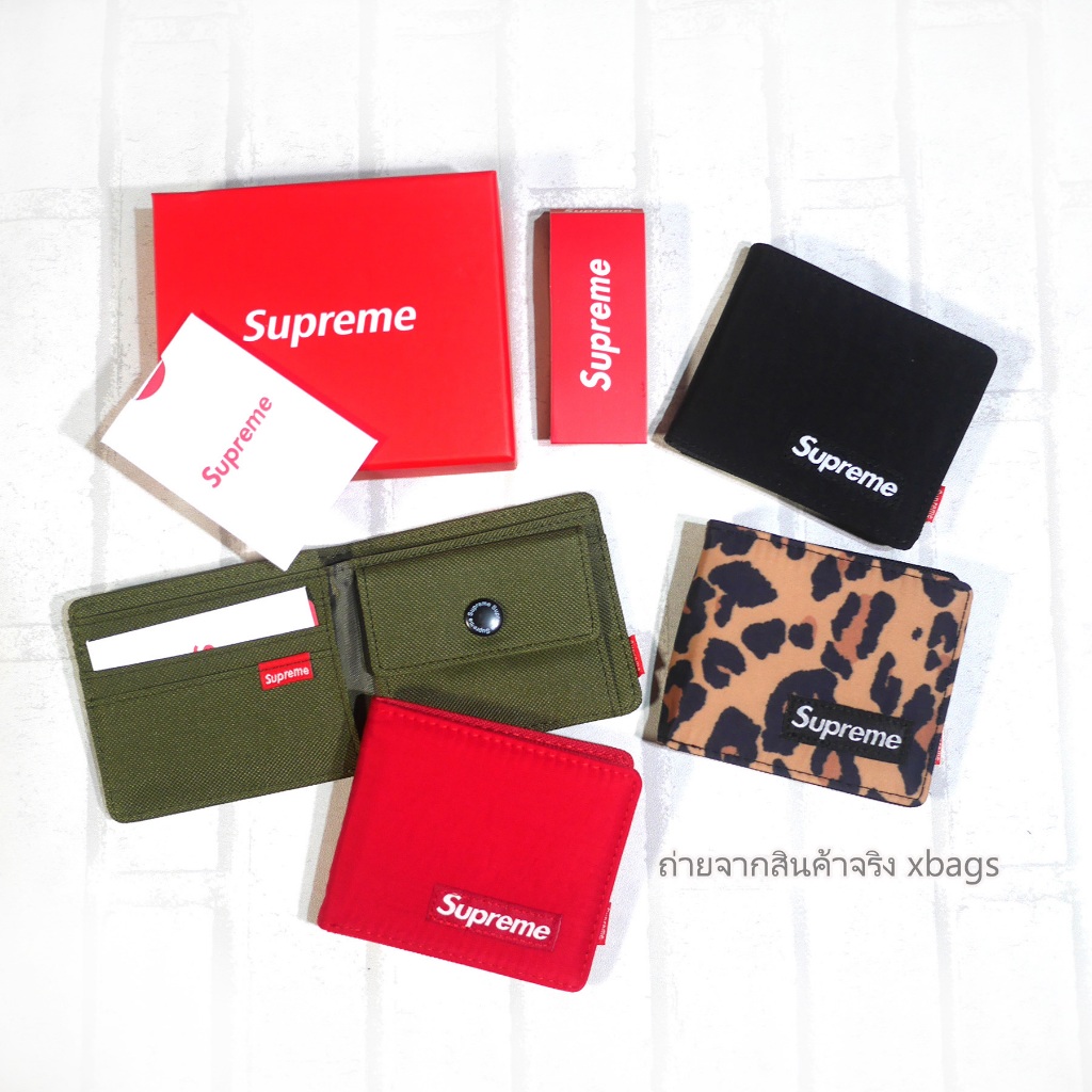 Supreme wallet New Model Thick Nylon Fabric Long Label With Box + Card ...