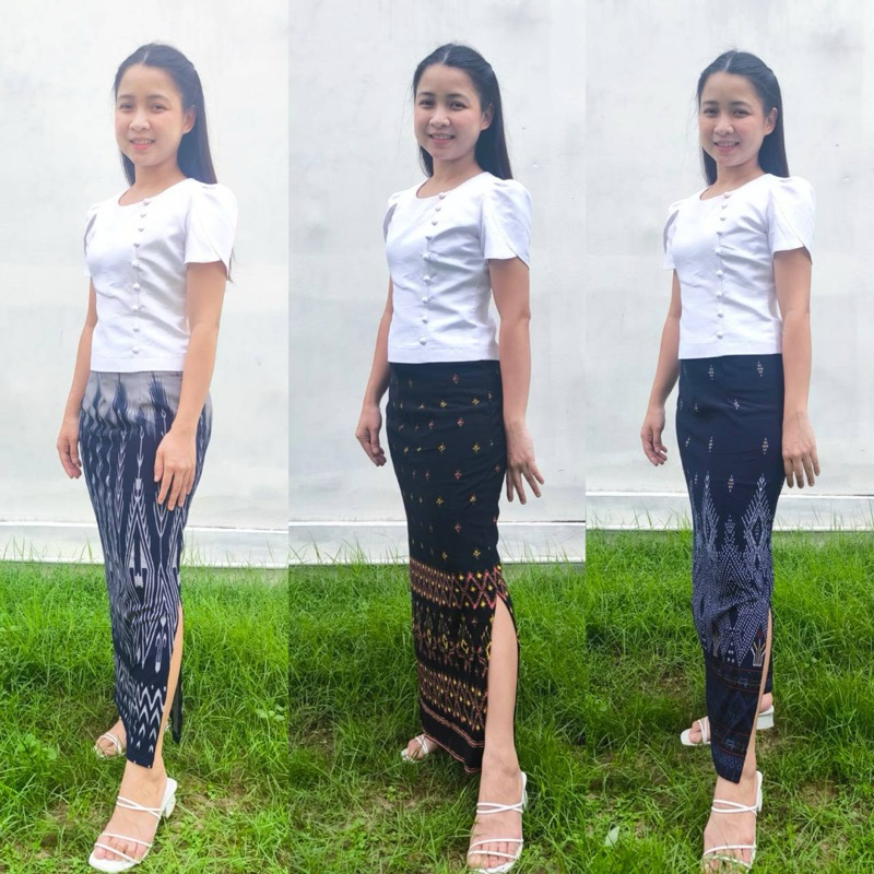 Ready-Made Sarong Skirt Thai Pattern Slit Side Very Beautiful. | Shopee ...