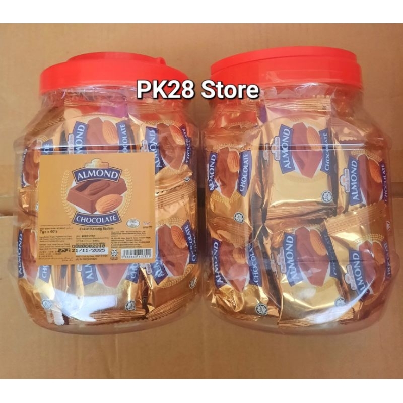 Almond Nuts Chocolate 1 Box Of Chocolates With 60 Moist Halal. | Shopee ...