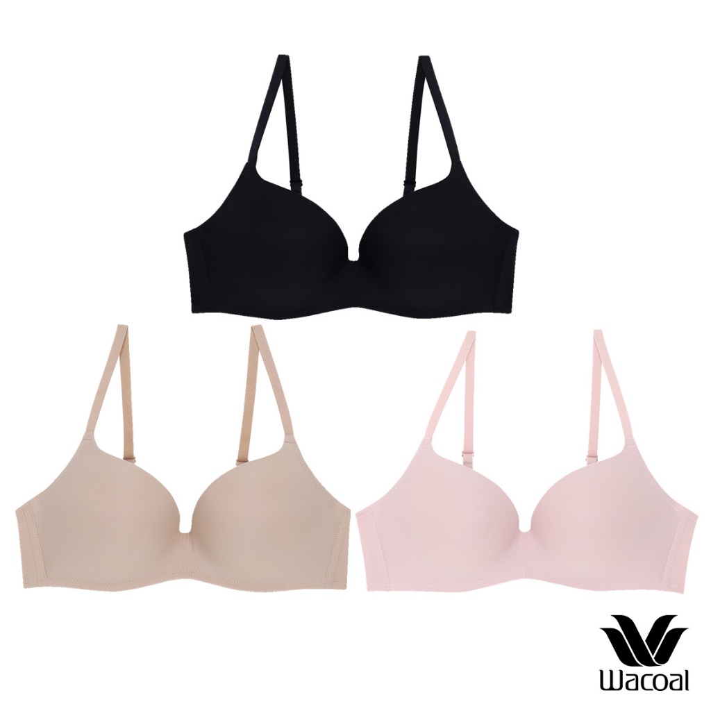 Wacoal Surprise Wireless Push Up Bra Non-Wired Beautiful Push-Up Set Of ...