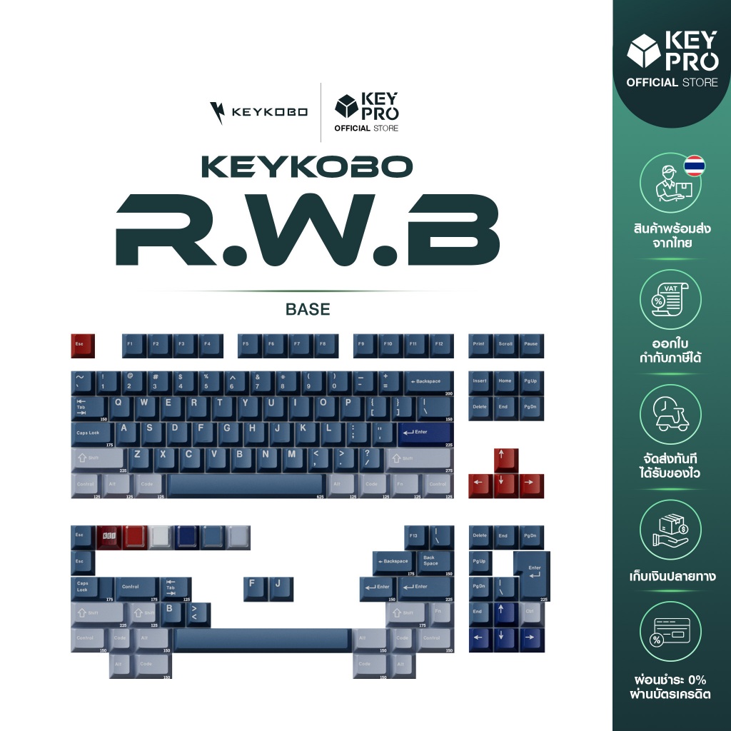 Keykobo Rwb Base Cherry Profile For Mechanical Keyboard Keycap | Shopee ...