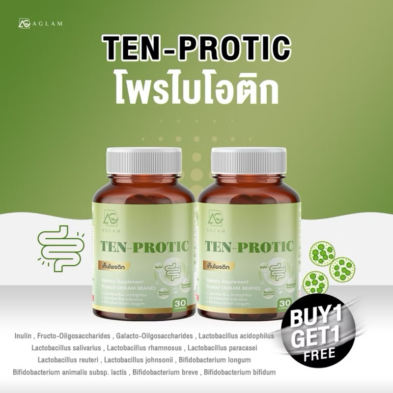Amlam Ten Probiotic-10 Types Of Probiotics Prebiotics Contains Inulin ...