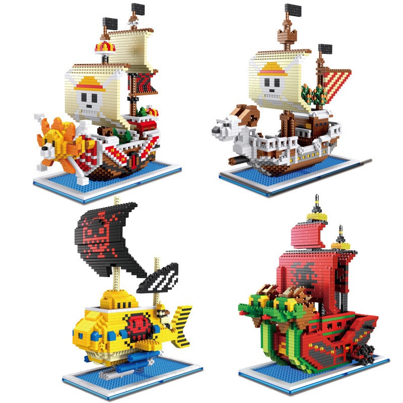 Lego Building Blocks Nano Luffy Boat Complete Set one piece 4 Types ...