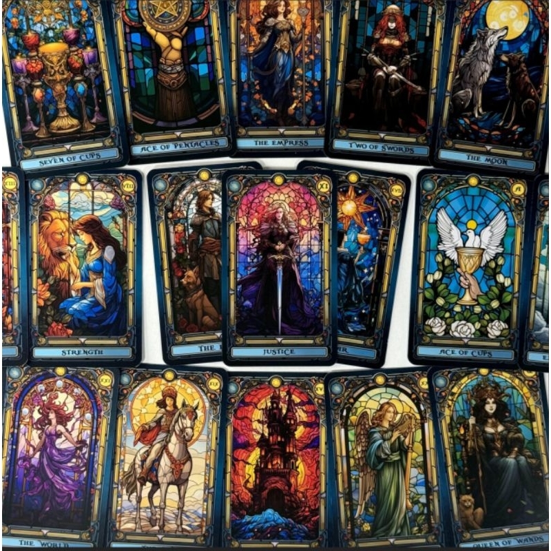 Stained Glass Tarot Real Gypsy Rider Magic Blue Edge cards Decks ...